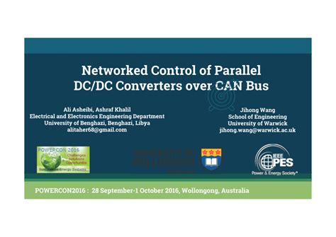 Pdf Networked Control Of Parallel Dcdc Converters Over Can Bus