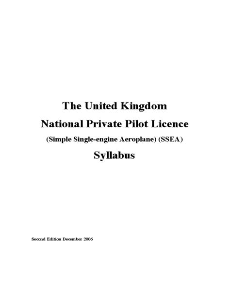 Ppl Syllabus Pdf Cloud Air Traffic Control