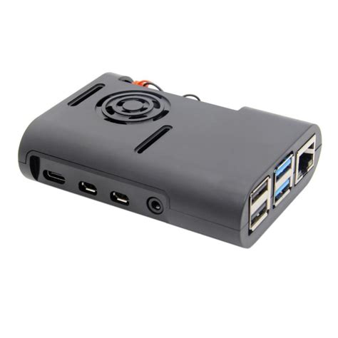 Ovale Behuizing Met Ventilator Voor Raspberry Pi 4b Zwart