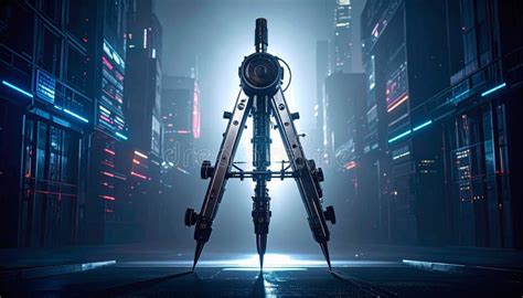 Compass Drawing Tool Silhouette On Grey Science Concept Generated