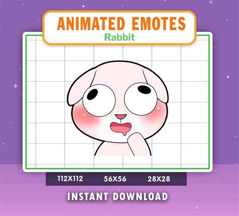 Animated Bunny Rabbit Dumb Emote For Twitch Discord Youtube Animated Dumb Bunny Emote Funny