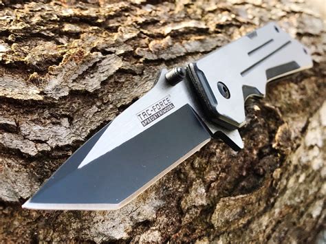85 Tac Force Modern Tanto Blade Black And Satin Folding Pocket Knife