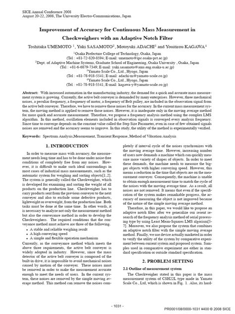 Improvement Of Accuracy For Continuous Mass Measurement In