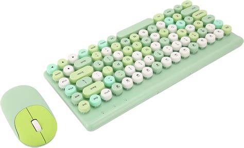 Vikye Wireless Typewriter Keyboard Cute Mouse Combo 2 4ghz Retro Keyboard With