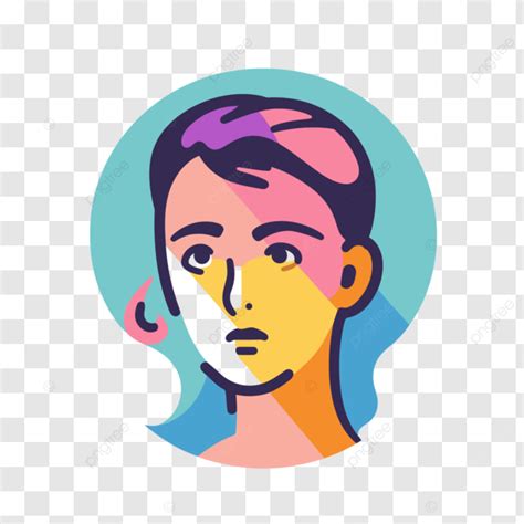 다채로운 얼굴 벡터 아이콘 흰색 배경에 혼란스러운 여성의 단순한 다채로운 아이콘 그림자 없음 작은 프레임 중앙 Png 일러스트 및 벡터 에 대한 무료 다운로드