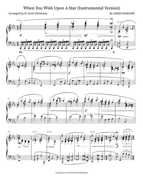 Play Official Version Of When You Wish Upon A Star Sheet Music By Leigh Harline For Piano