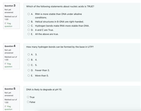 Solved Which Of The Following Statements About Nucleic Acids Chegg