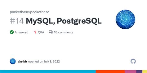 MySQL PostgreSQL Pocketbase Pocketbase Discussion GitHub