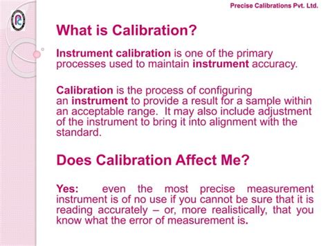 Precise Calibrations Pvt Ltd Ppt