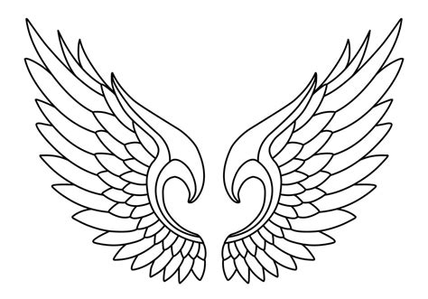 Free Vector Angel Wings Line Art And Outline 16547771 Vector Art At