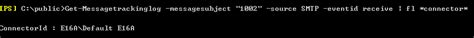 capturing frontend receive connector on message tracking log using