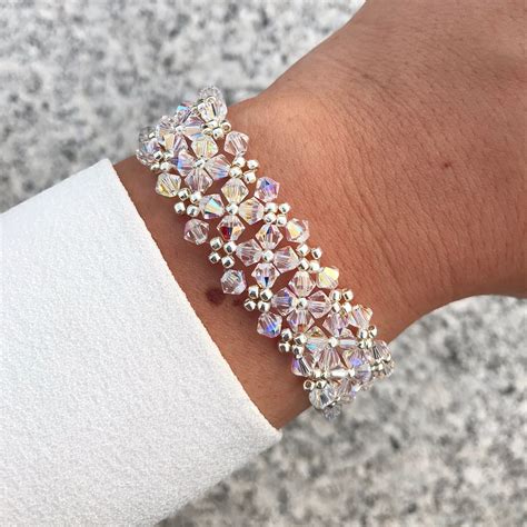 Swarovski Crystal Bracelet Jewelery Shiny Aurora Borealis Crystals