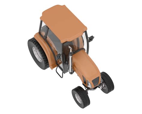 Medium Farming Tractor Isolated On Background 3d Rendering
