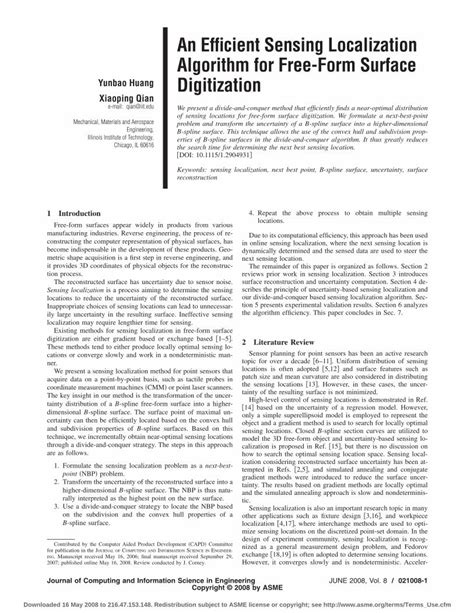 Pdf An Efﬁcient Sensing Localization Algorithm For Free …cdm Me Wisc