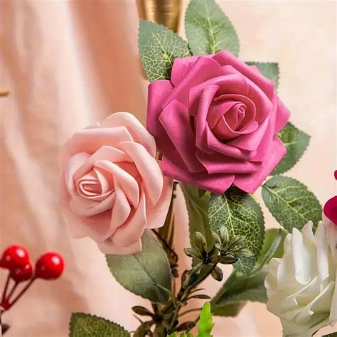 Vibrant Rose Red Artificial Roses Perfect Diy Wedding Temu Netherlands