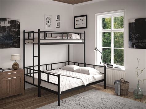 ᐉ Ліжко двоярусне трьохспальне Фулхем люкс 900 1400х1900 см Чорний оксамит 14791893 • Краща