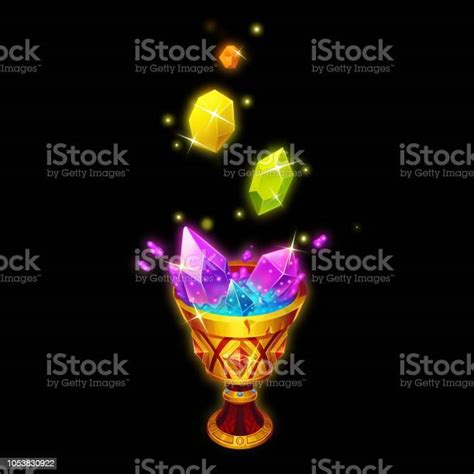 크리스탈은 성배에 용 해 게임 자산 카드 개체 흰색 배경에 고립 골동품에 대한 스톡 벡터 아트 및 기타 이미지 골동품 와인 유리잔 Istock