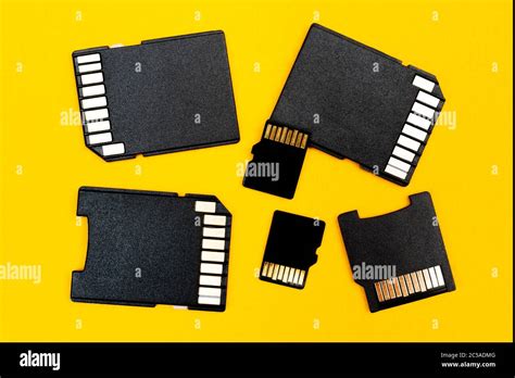 Memory Cards For Gadgets Modern Storage Devices Digital Recording Of Information Stock Photo