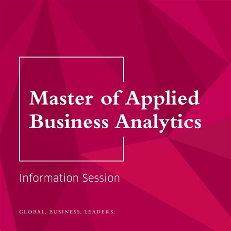 Master Of Applied Business Analytics Melbourne Business School Melbourne Business School