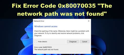 How To Fix Error Code 0x80070035 The Network Path Was Not Found