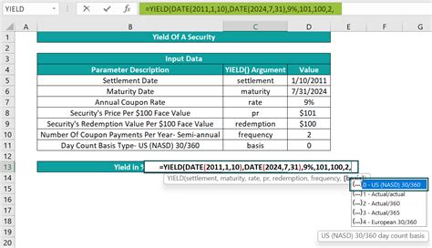 Excel YIELD Function Formula Examples How To Use