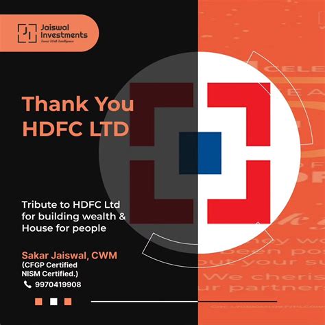 Jaiswal Investments On Linkedin Hdfc Hdfcbank Thankyou
