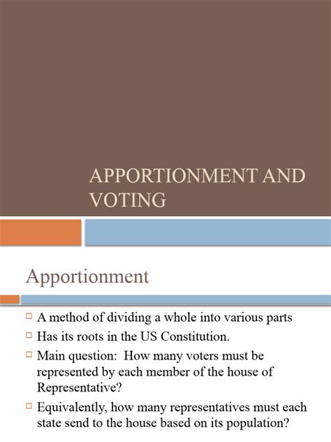 1 Apportionment And Voting 1 Pdf Voting Government