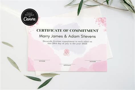 Certificate Of Commitment Template Snapybiz
