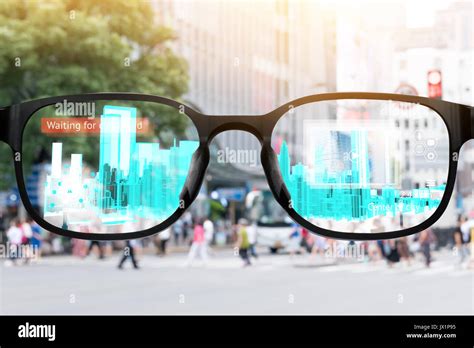 Augmented Reality Smart Ar Glasses Technology Smart City Stock