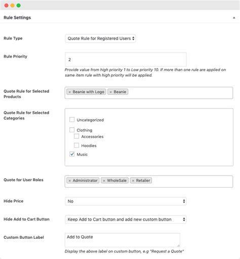 Request Quote Button