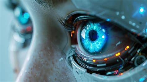 Premium Photo Humanoid Robot Eye 3d Rendering Artificial Intelligence