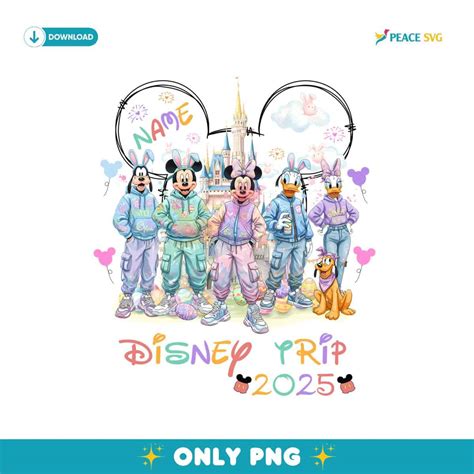 Custom Disney Friends Streetwear Disney Trip 2025 Png Digital Download Peace Svg