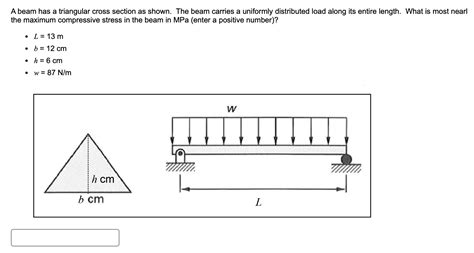 A Beam Has A Triangular Cross Section As Shown The Chegg Com