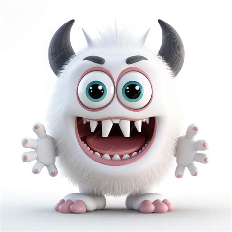 Premium Photo Cute Monster With Big Eyes And Big Mouth 3d Furry Art