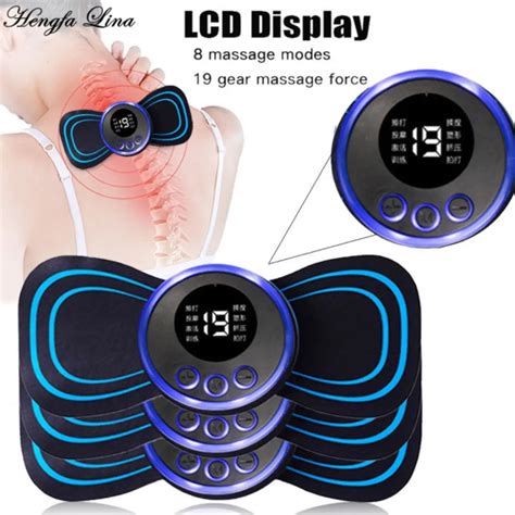 Ems Mini Neck Pulse Massager Electric Lcd Display Stretcher Ems Mini