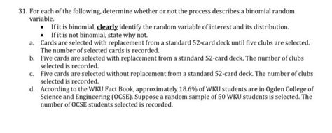 Solved 31 For Each Of The Following Determine Whether Or