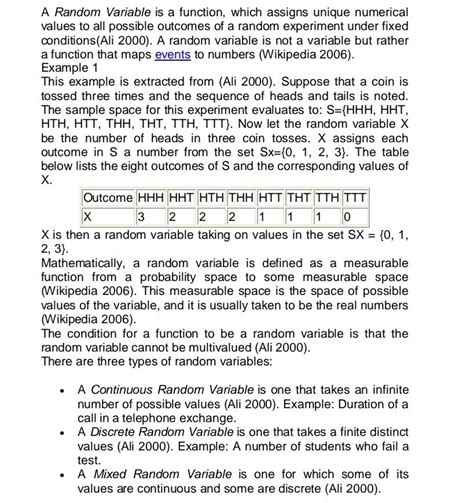 Solved A Random Variable Is A Function Which Assigns Unique