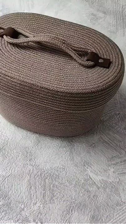 Корзина плетеная из шнура #basket #handmade #knitting #home #crochet # ...