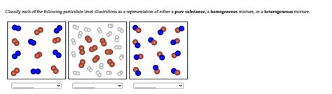 classify each of the following particulate level illustrations as