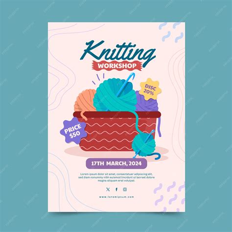 Premium Vector Hand Drawn Knitting Poster Template
