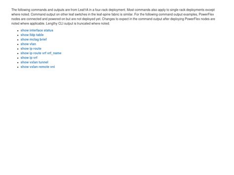 Verify Leaf Switch Configuration Dell Technologies Enterprise Sonic For Powerflex Deployment