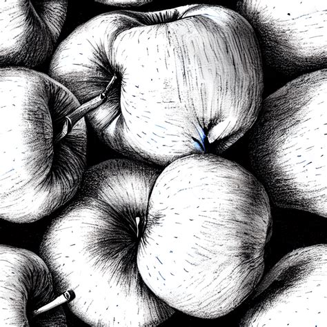 Apple Pen and Ink Pattern · Creative Fabrica