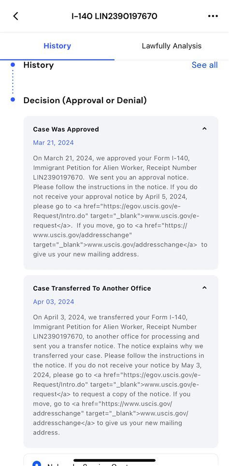 Approved To Case Transferred R Uscis