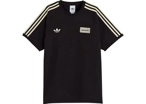 Adidas X Oasis Tour 3 Stripes T Shirt Black Mens Ss25 Us