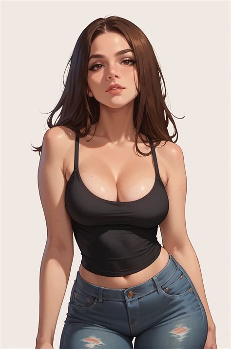 Score 9 Score 8 Up Score 7 Up Cartoon Of A Girl Solo Sexy Seaart Ai