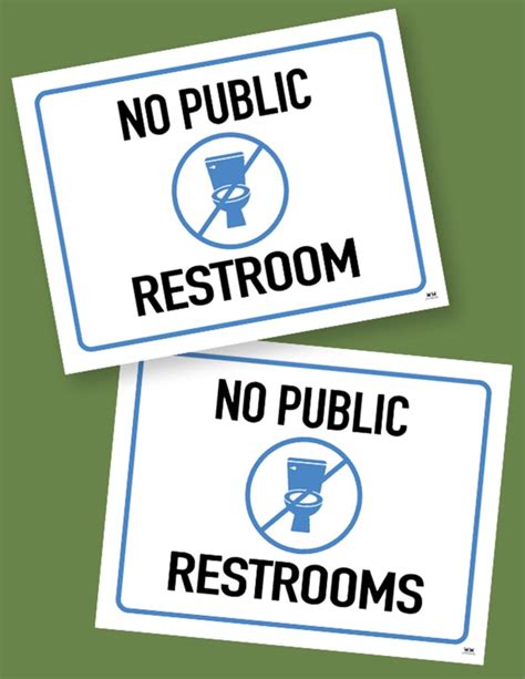No Public Restroom Signs 15 Free Signs Printabulk