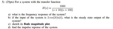 solved for a system with the transfer function h s