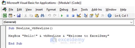 Excel VBA Create New Line In MsgBox Examples