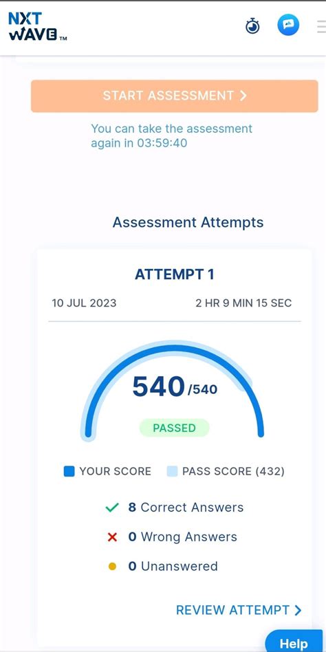 Completed My First Mock Test Assessment At Nxtwave 🥳 ️ Kandeepan K