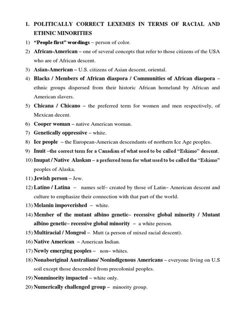 Politically Correct Dictionary Pdf White People Intellectual